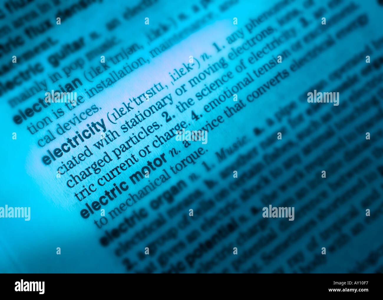 Dictionary definition word electricity hi-res stock photography and ...