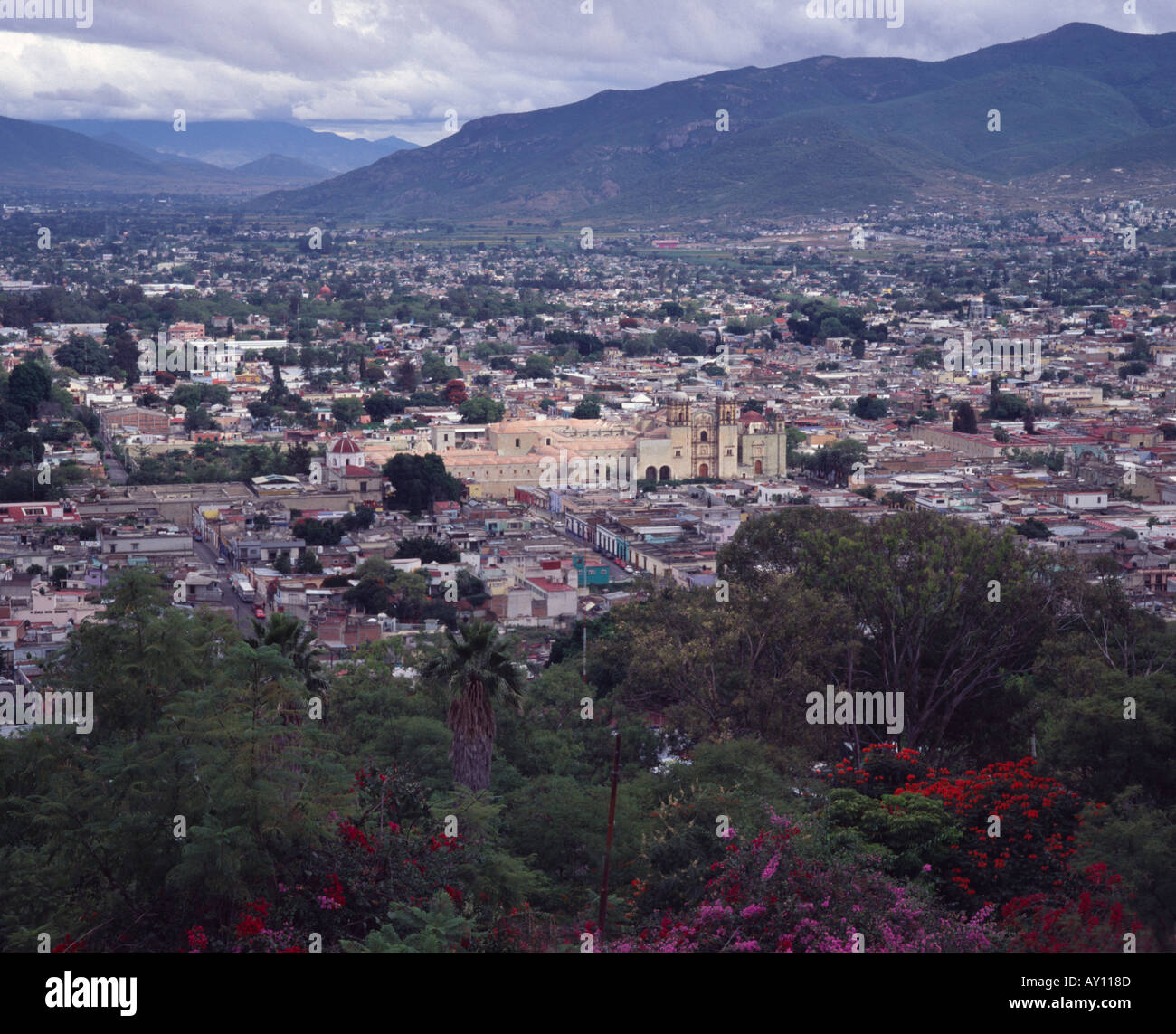 View of the city of Oaxaca from the top of Cerro de Fortin, Mexico ...