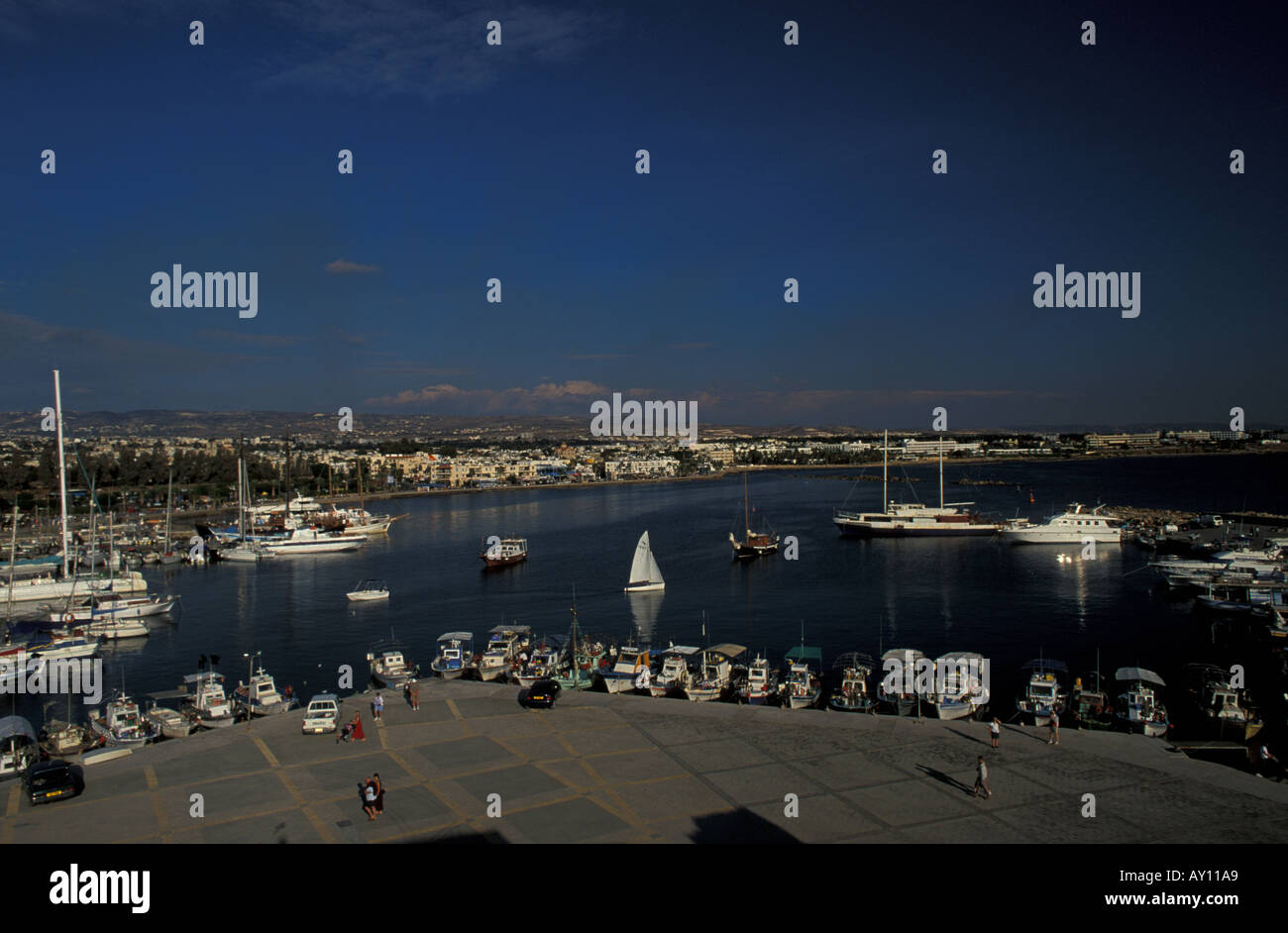 The harbour and town of Paphos Cyprus Stock Photo - Alamy