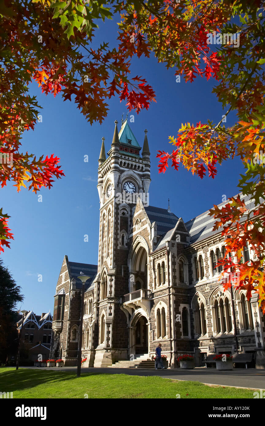Clock Tower Registry Building University of Otago in Autumn Dunedin ...