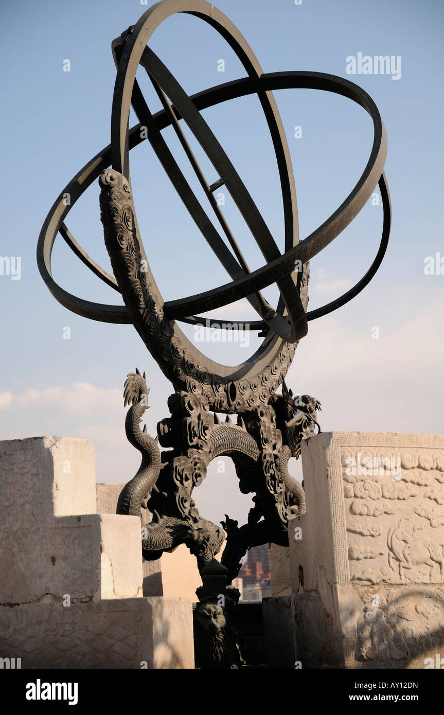 The armillary sphere at The Ancient Observatory Beijing China Stock ...