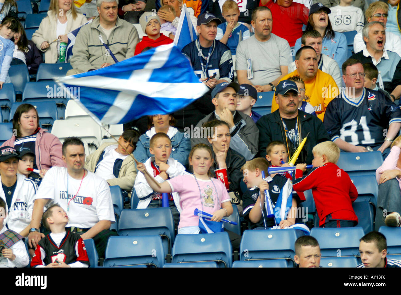Flag waving football fan Stock Photo - Alamy