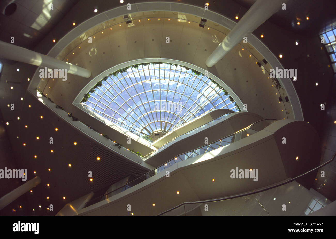 Inside Vertical Look into the Modern Hall of Perlan Building Reykjavik ...