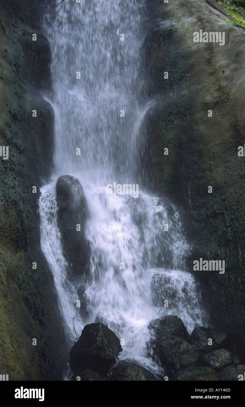 Waterfall Eden Project Cornwall South England Stock Photo - Alamy