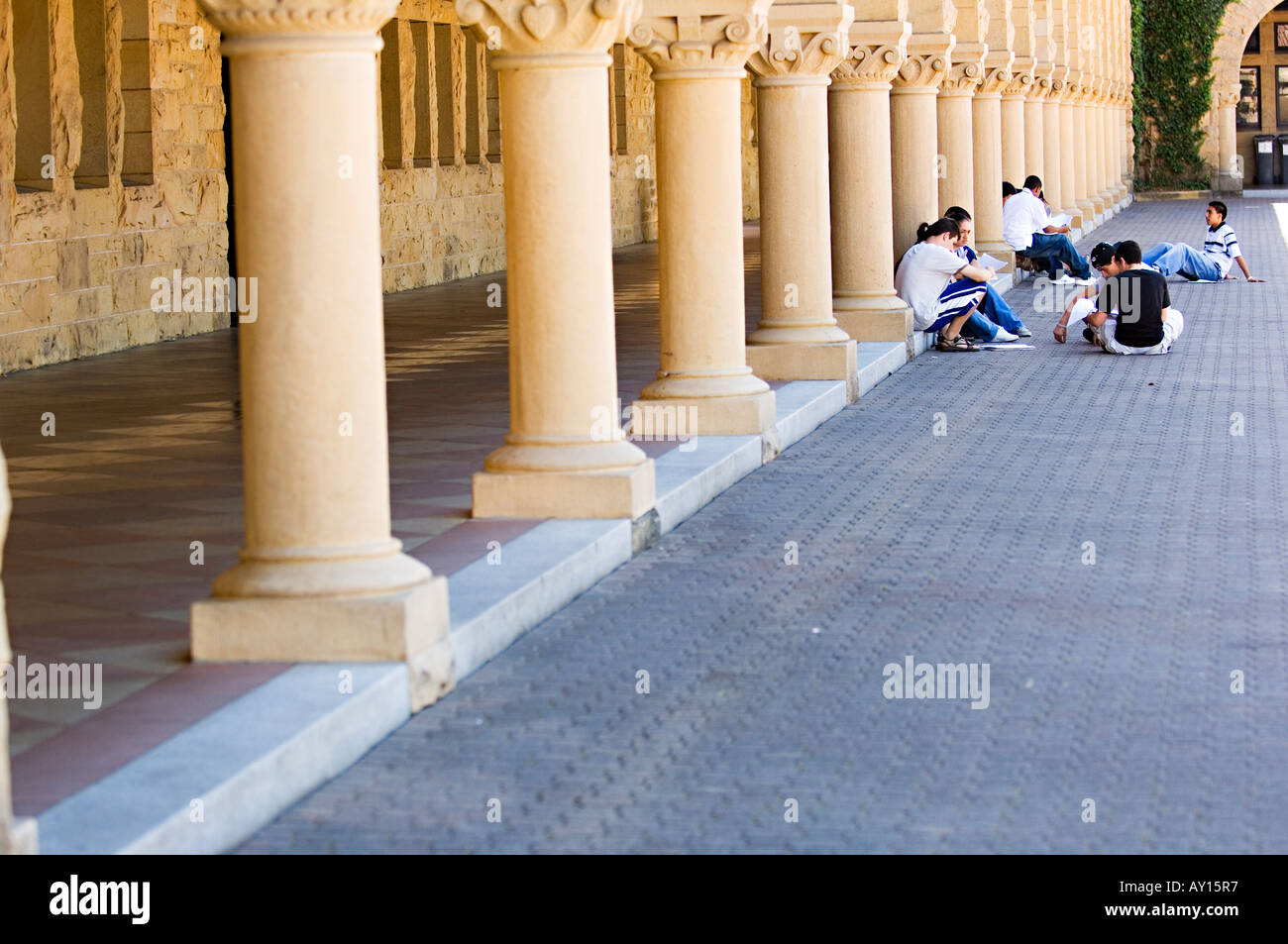 Students during recess at Stanford University yard Stock Photo - Alamy