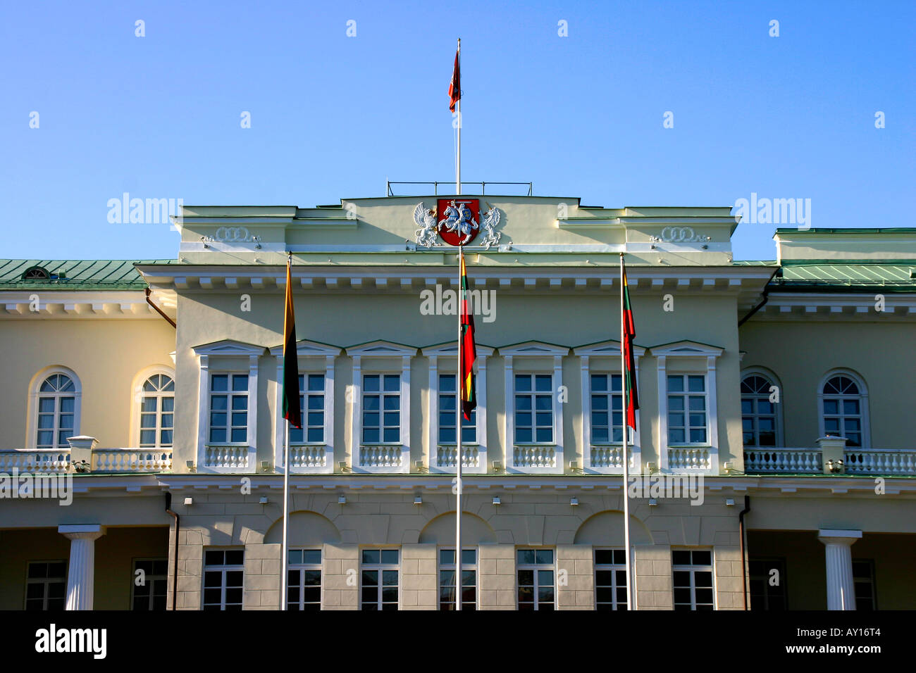 The Facade of the Presidential Palace in Vilnius capital of Lithuania ...