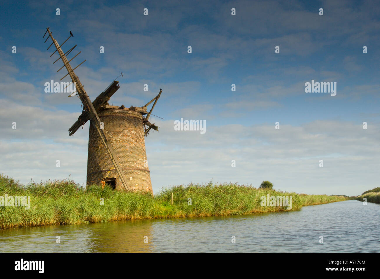 Ruin of Brograve Windpump in Norfolk Stock Photo - Alamy