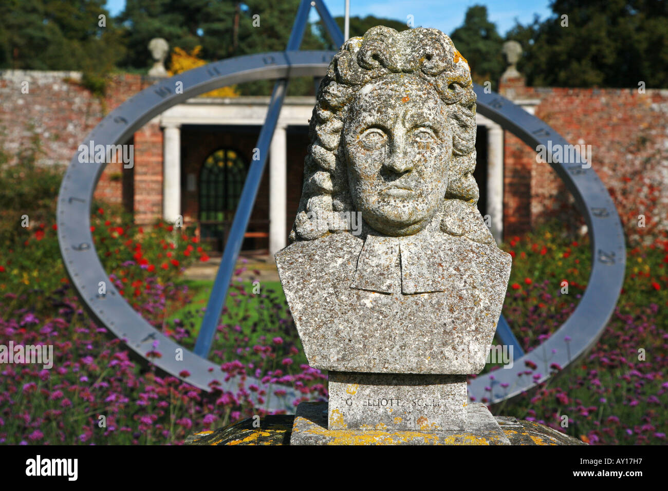 Stone bust of Sir John Flamsteed the first Astronomer Royal at ...