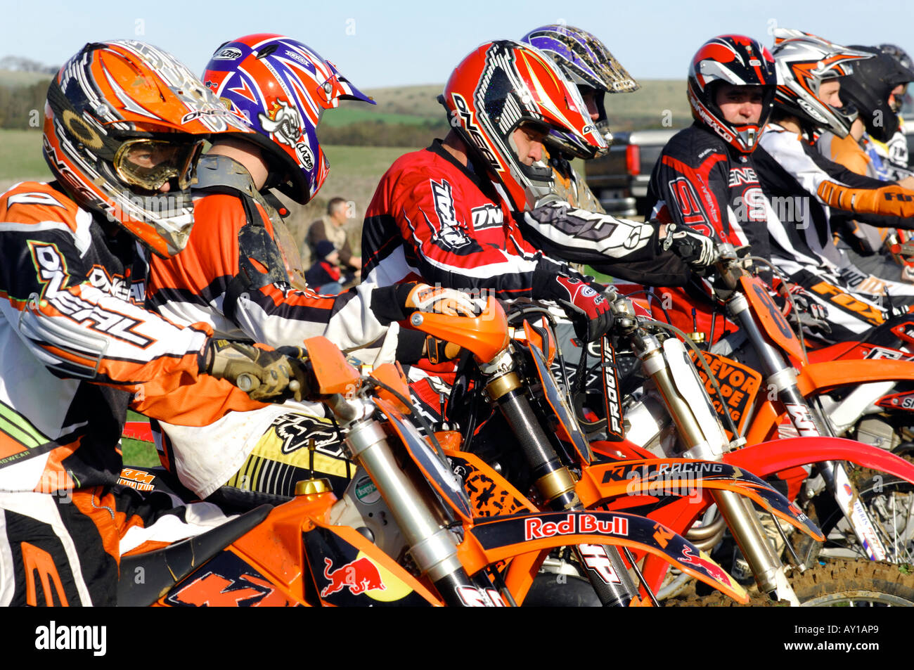 a guy rider on a motocross bile motorcycle jumping and racing big air ...