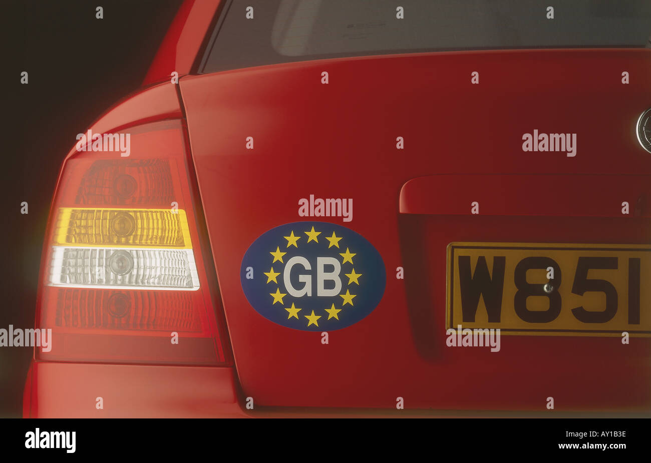 Red Car Rear End Stock Photo - Alamy