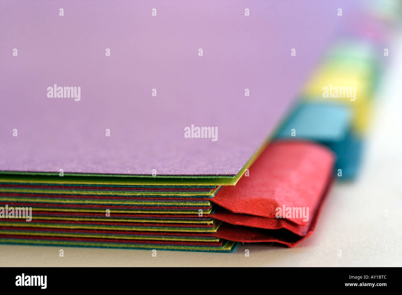 Coloured file dividers Stock Photo - Alamy