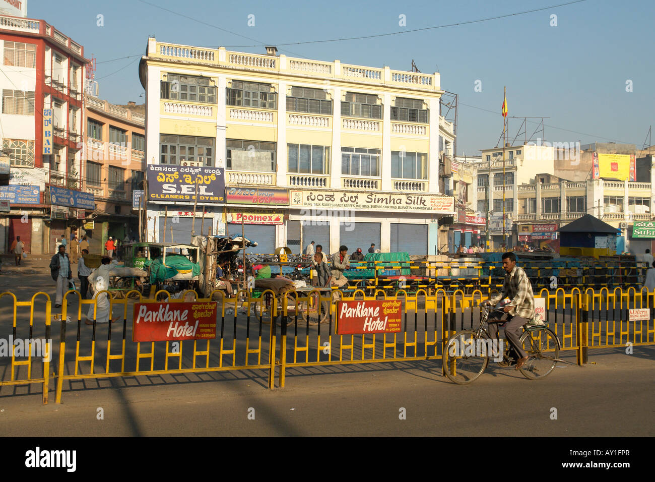 street scene in mysore near kr circle Stock Photo - Alamy