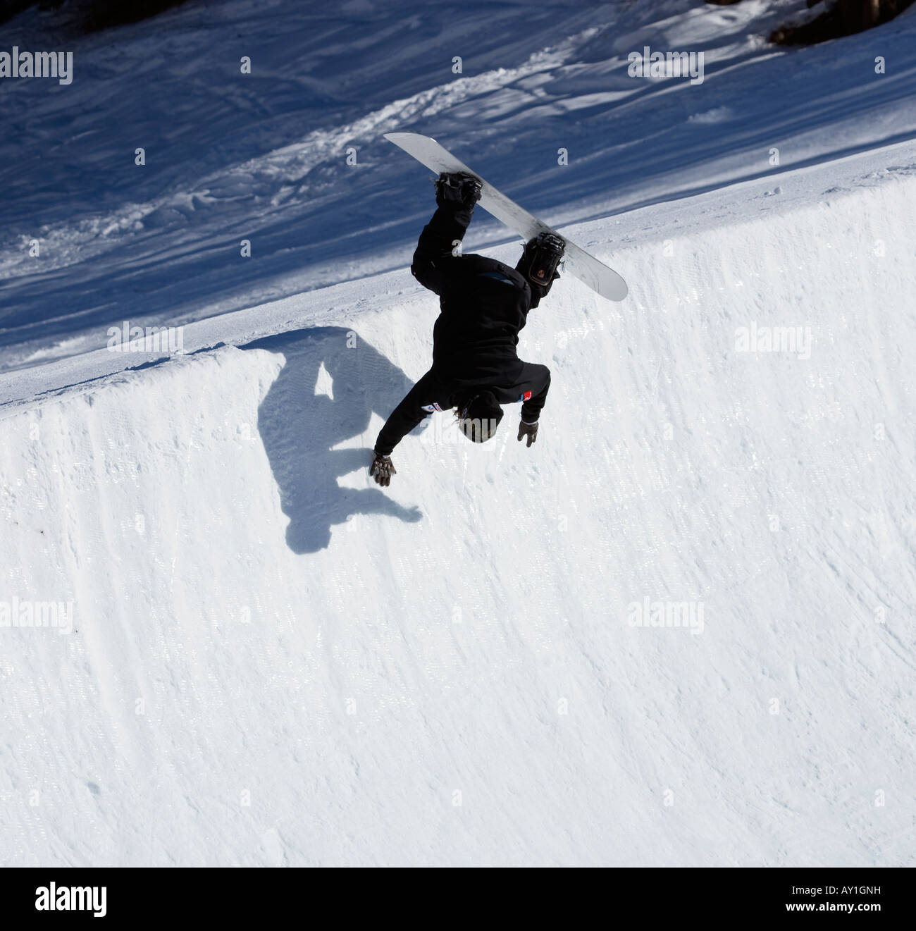 Davos snowboard fun snow half-pipe ski skiing Stock Photo - Alamy