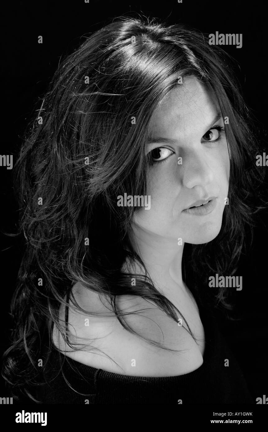 Portrait of woman in studio Stock Photo - Alamy