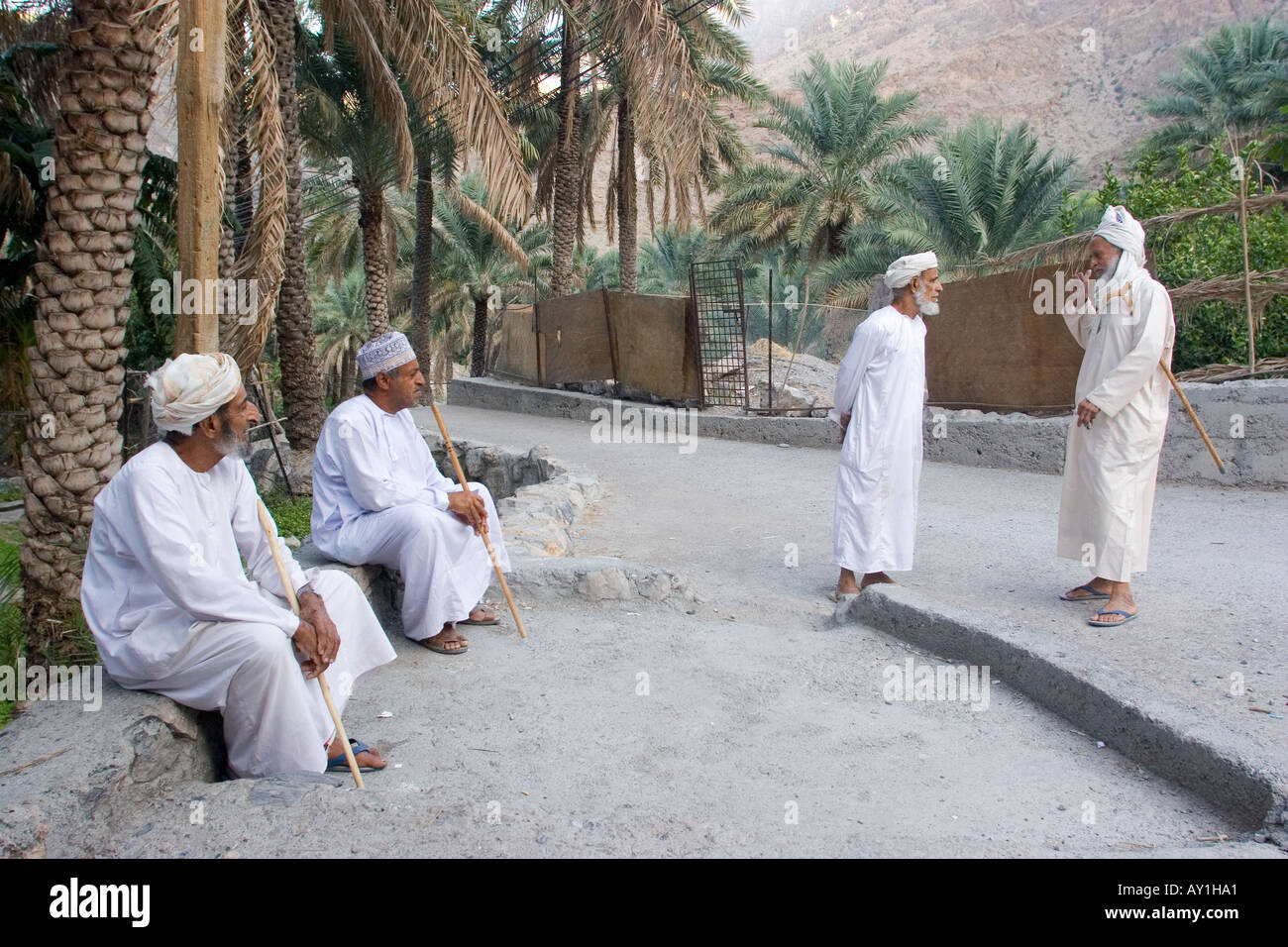 Bilad Sayt village Wadi Bani Hajar Mountains Oman Stock Photo - Alamy