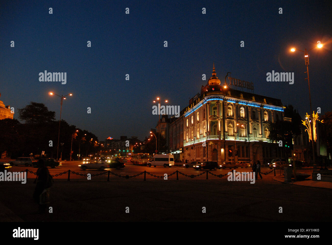 Varna center evening Stock Photo - Alamy