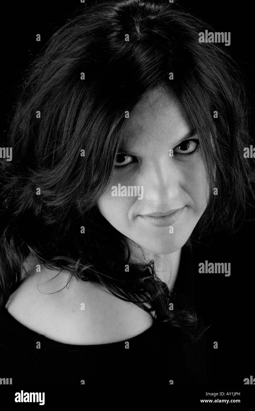 Portrait of woman in studio Stock Photo - Alamy