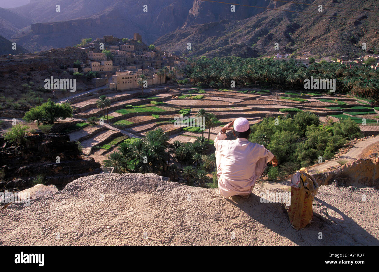 Bilad Sayt village Wadi Bani Hajar Mountains Oman Stock Photo - Alamy