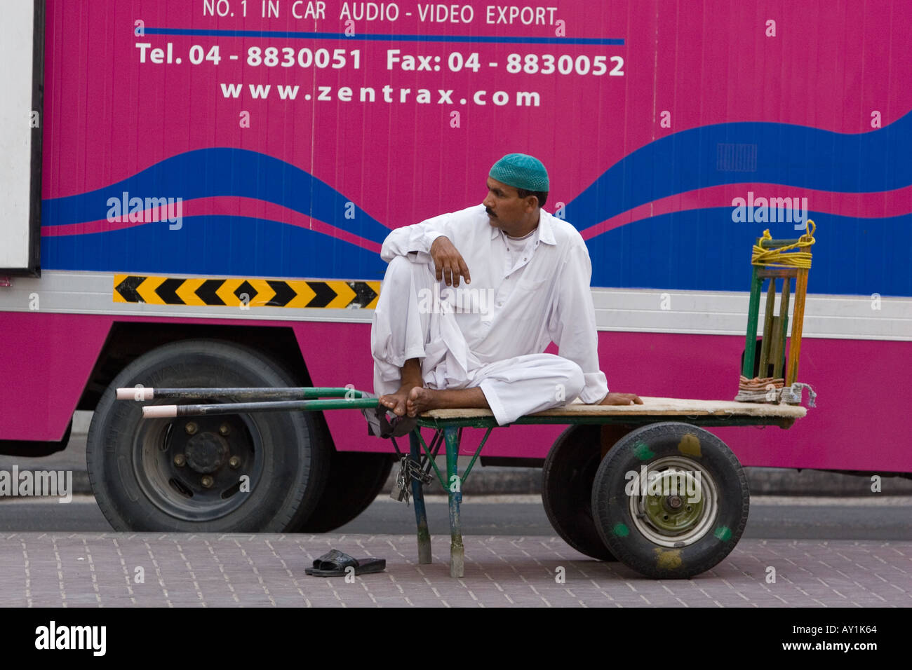 Porter taking a rest from work Deira Dubai United Arab Emirates Stock ...