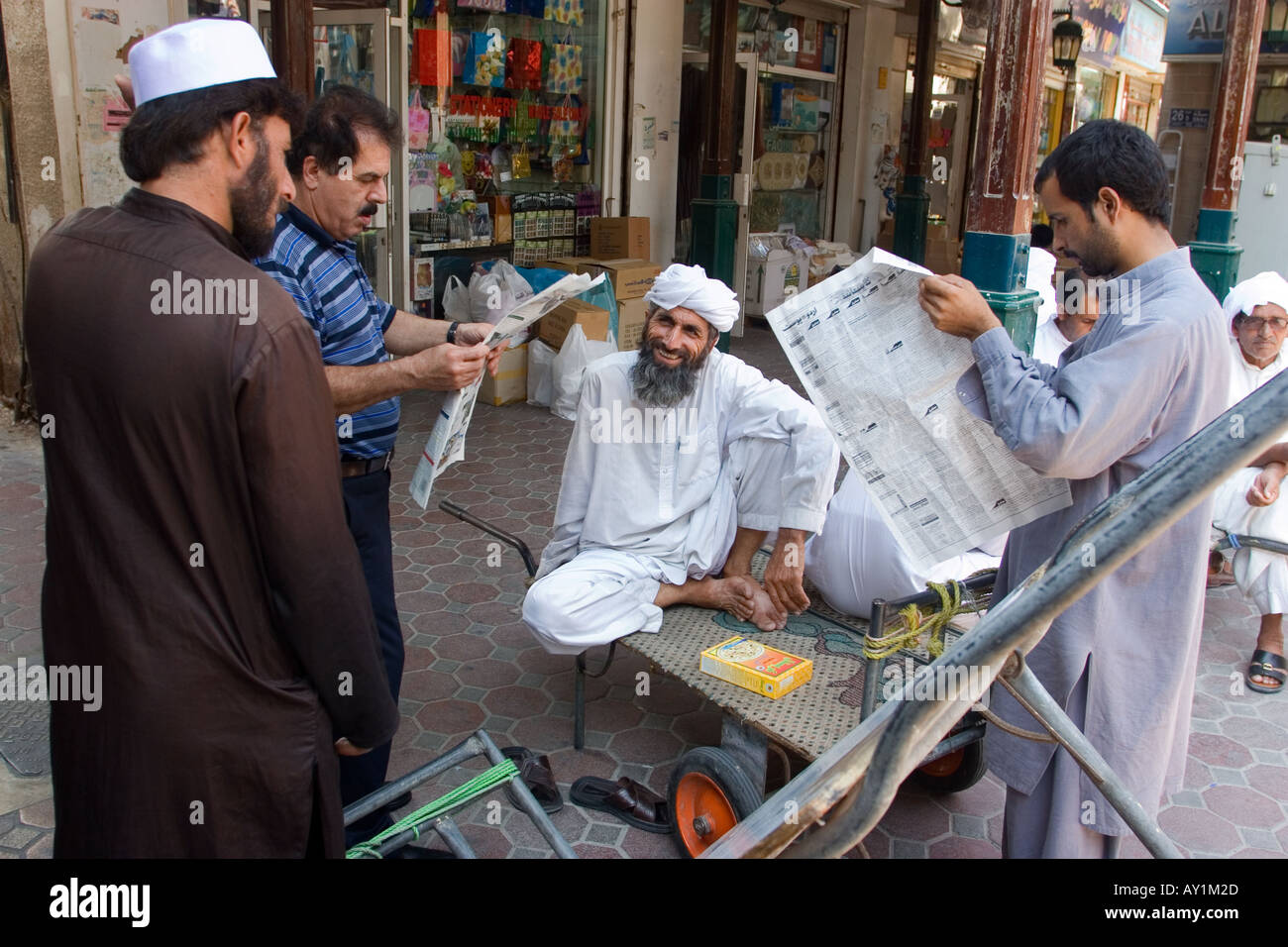 Porters taking a noon break at Dubai Old Souk Dubai United Arab ...