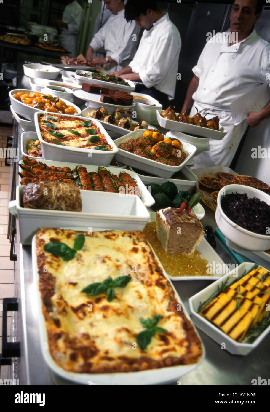 Inside the Neal Street Restaurant Kitchen with large selection of ...