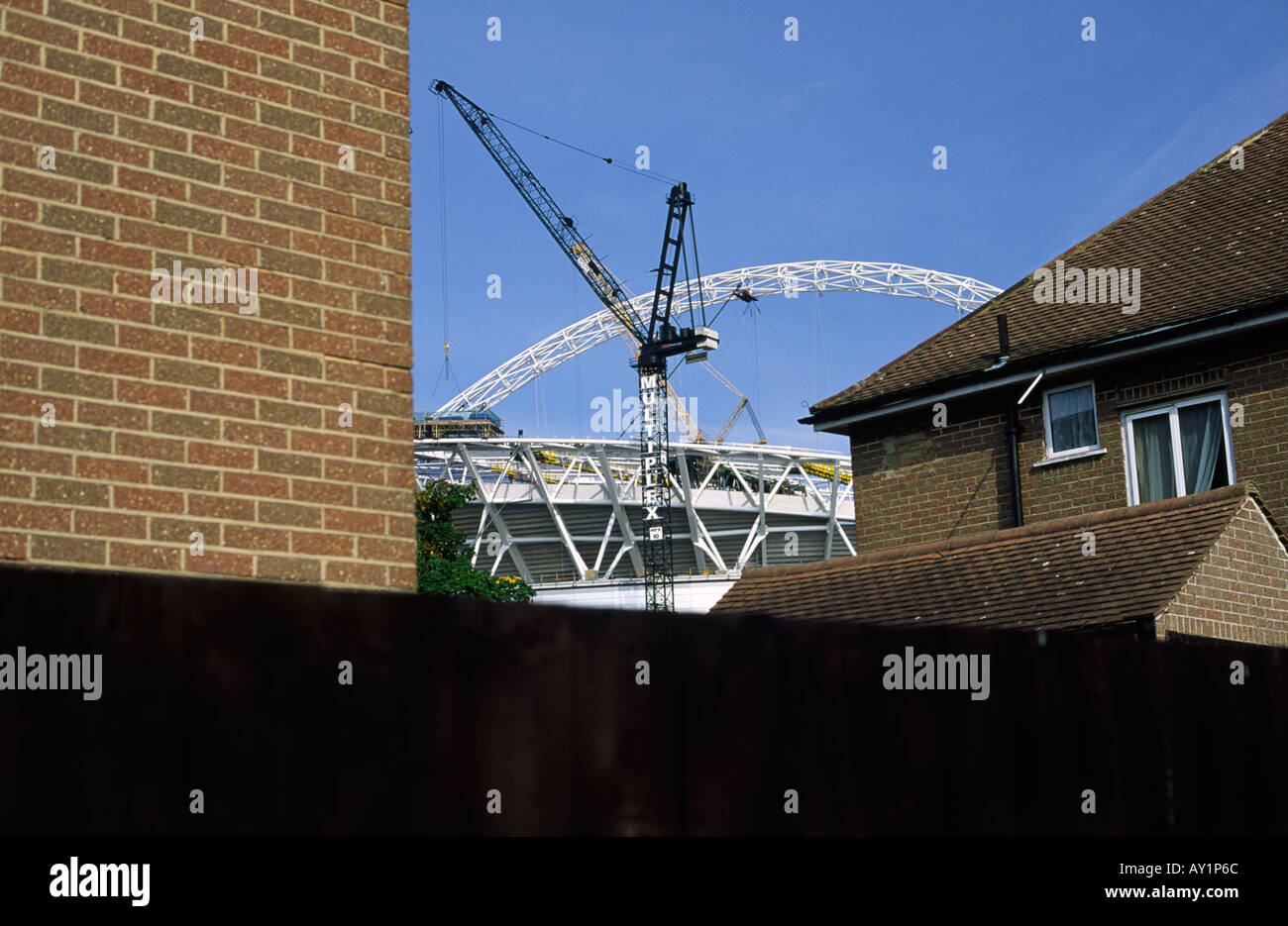 The new Wembley stadium during construction in September 2005 London ...