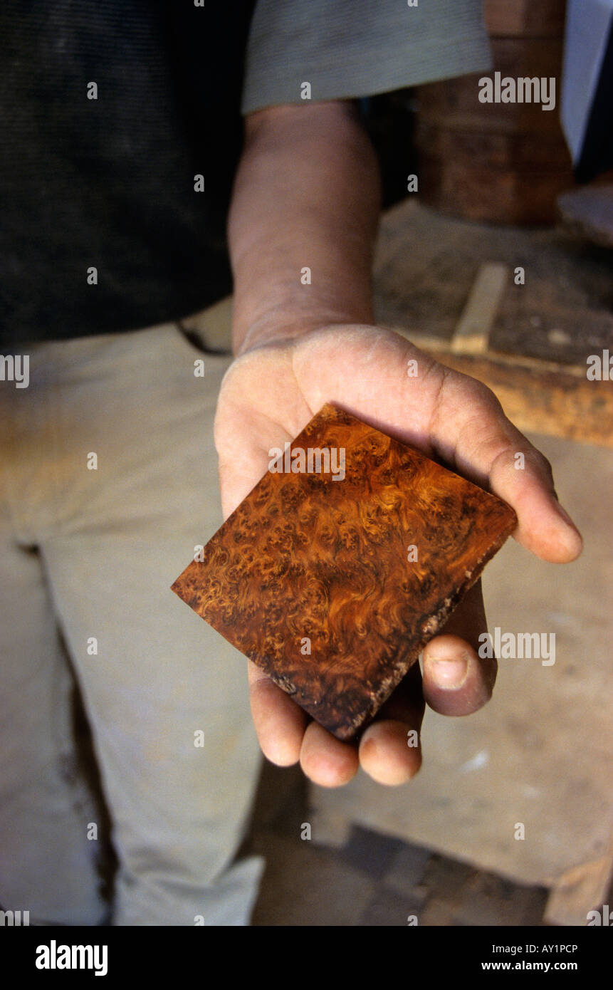 Marquetry at Essaouira Morocco Polished thuya root piece Stock Photo ...