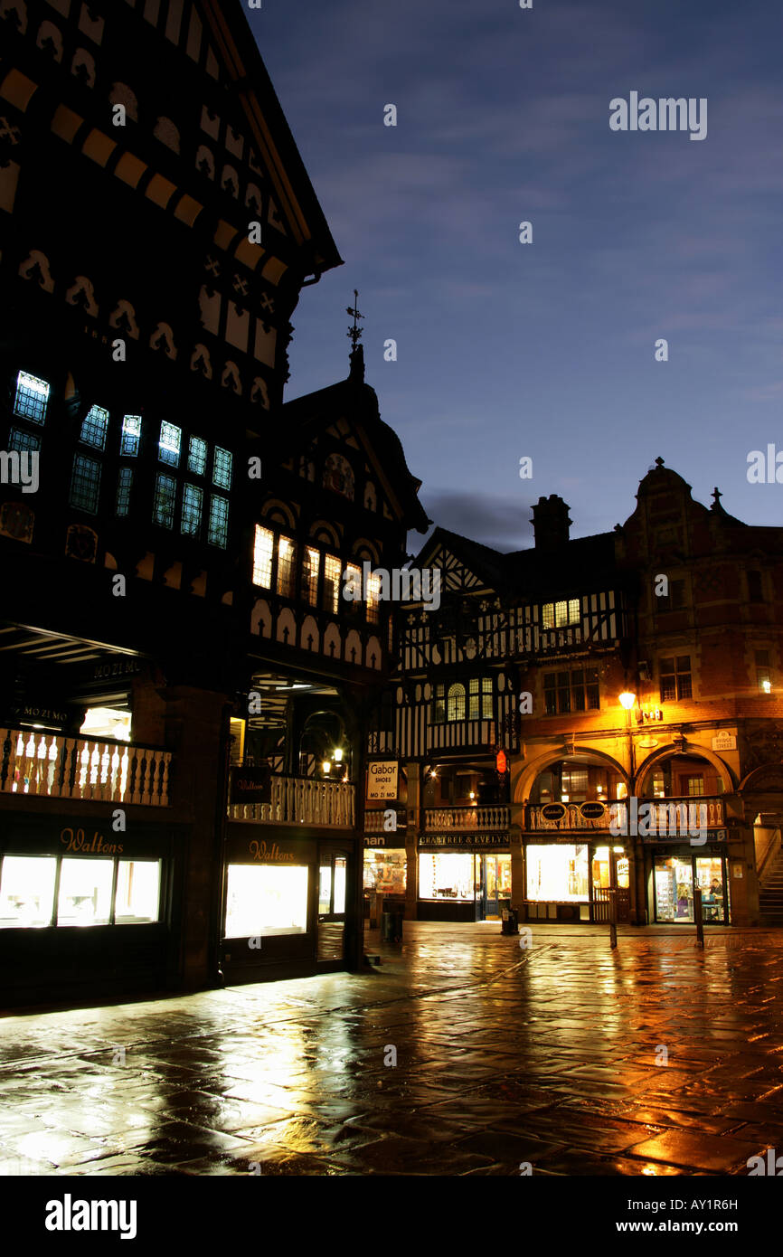 City of Chester England Rainy night view of Chester s Eastgate and ...