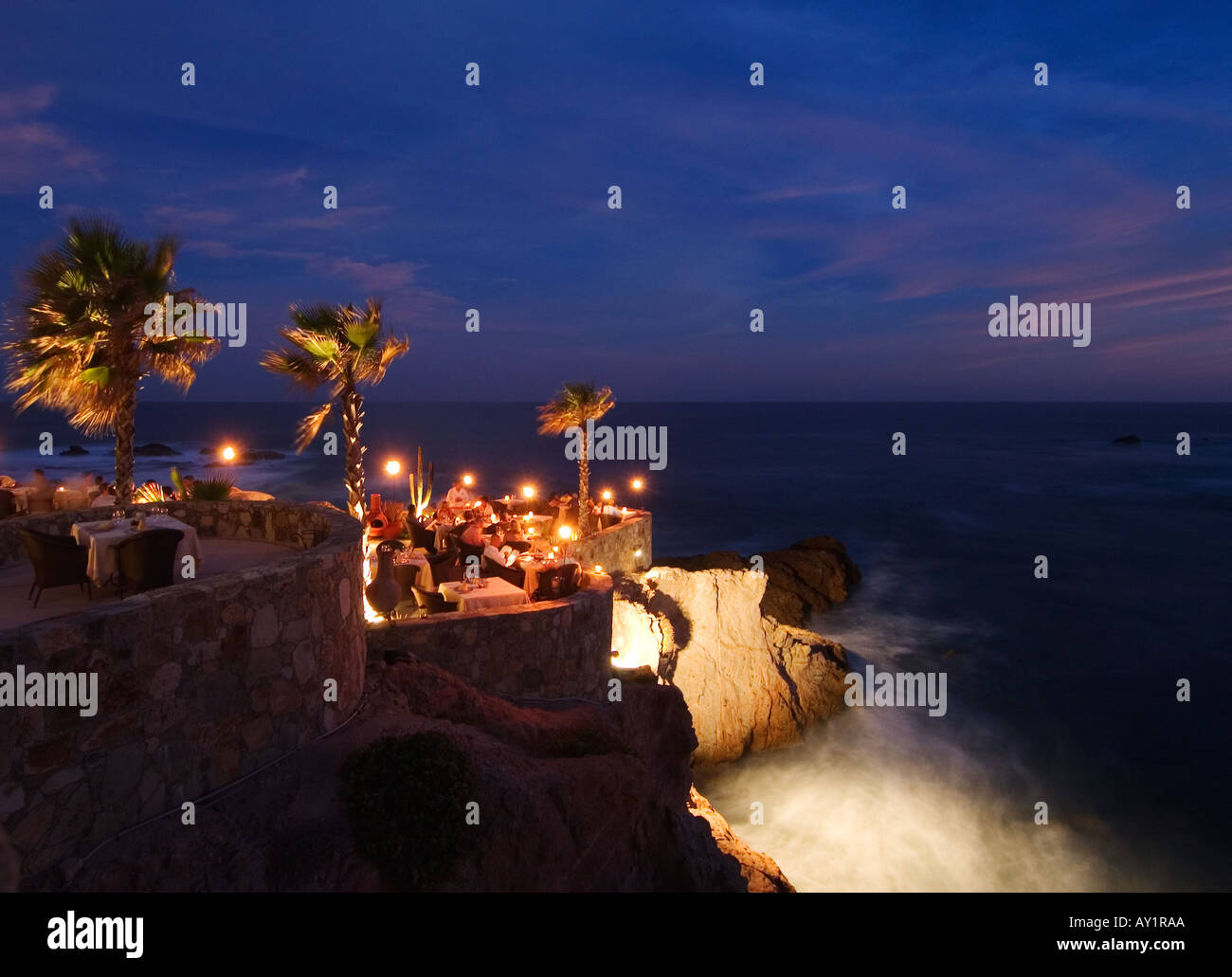 Cliffside dining at Esperanza Resort at Punta Ballena Cabo San Lucas ...