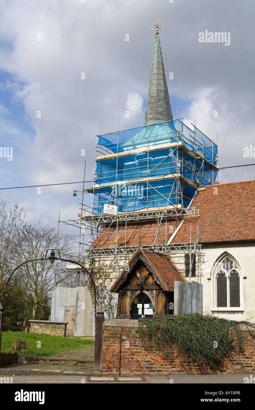 Spire scaffolding hi-res stock photography and images - Alamy