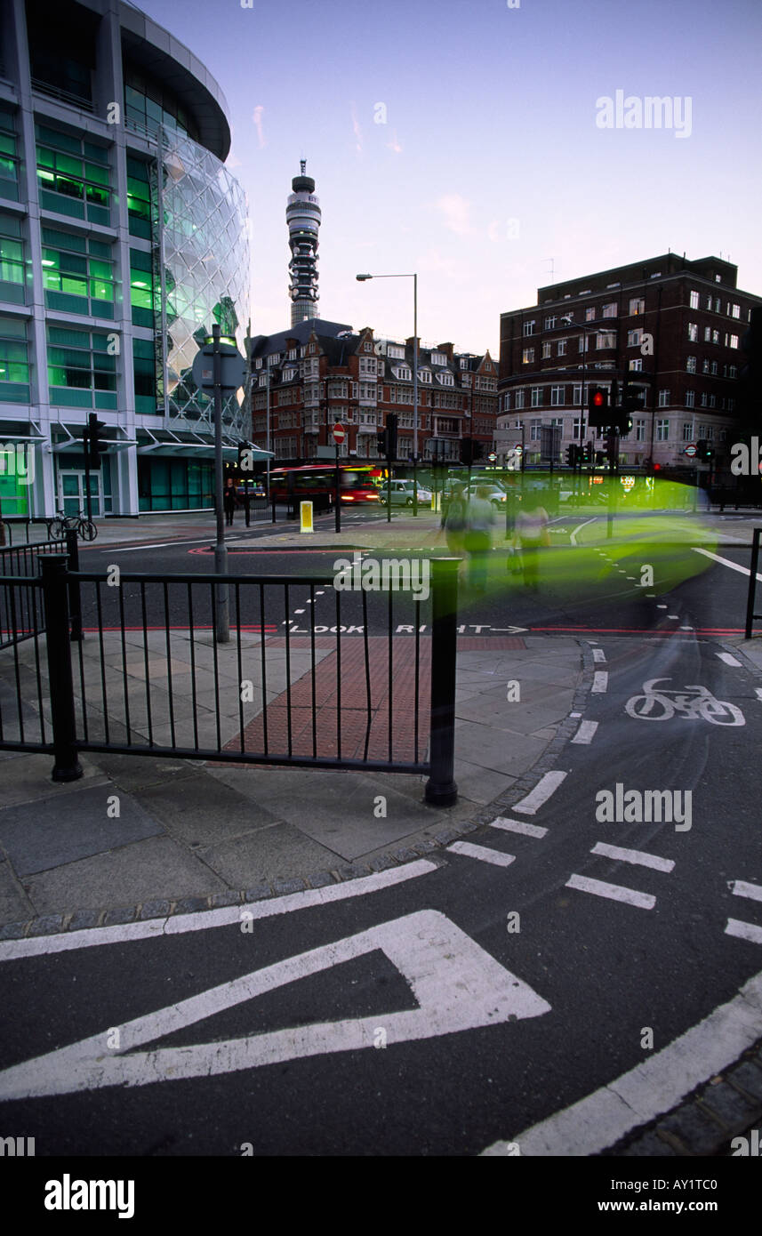 Cycle path leading towards the BT tower in London city England UK Stock ...