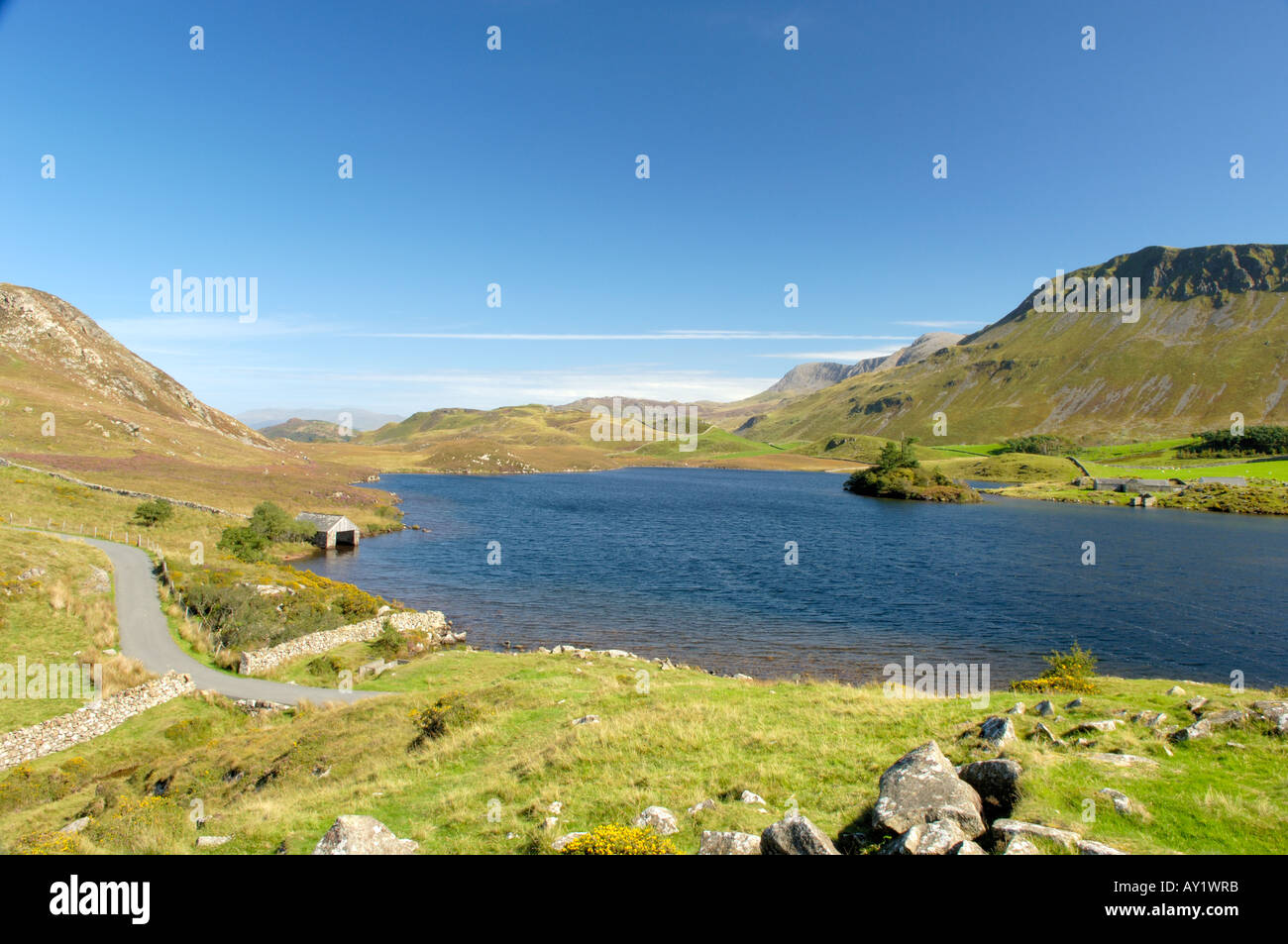 Cregennan Lake near Dolgellau Snowdonia North West Wales Stock Photo ...