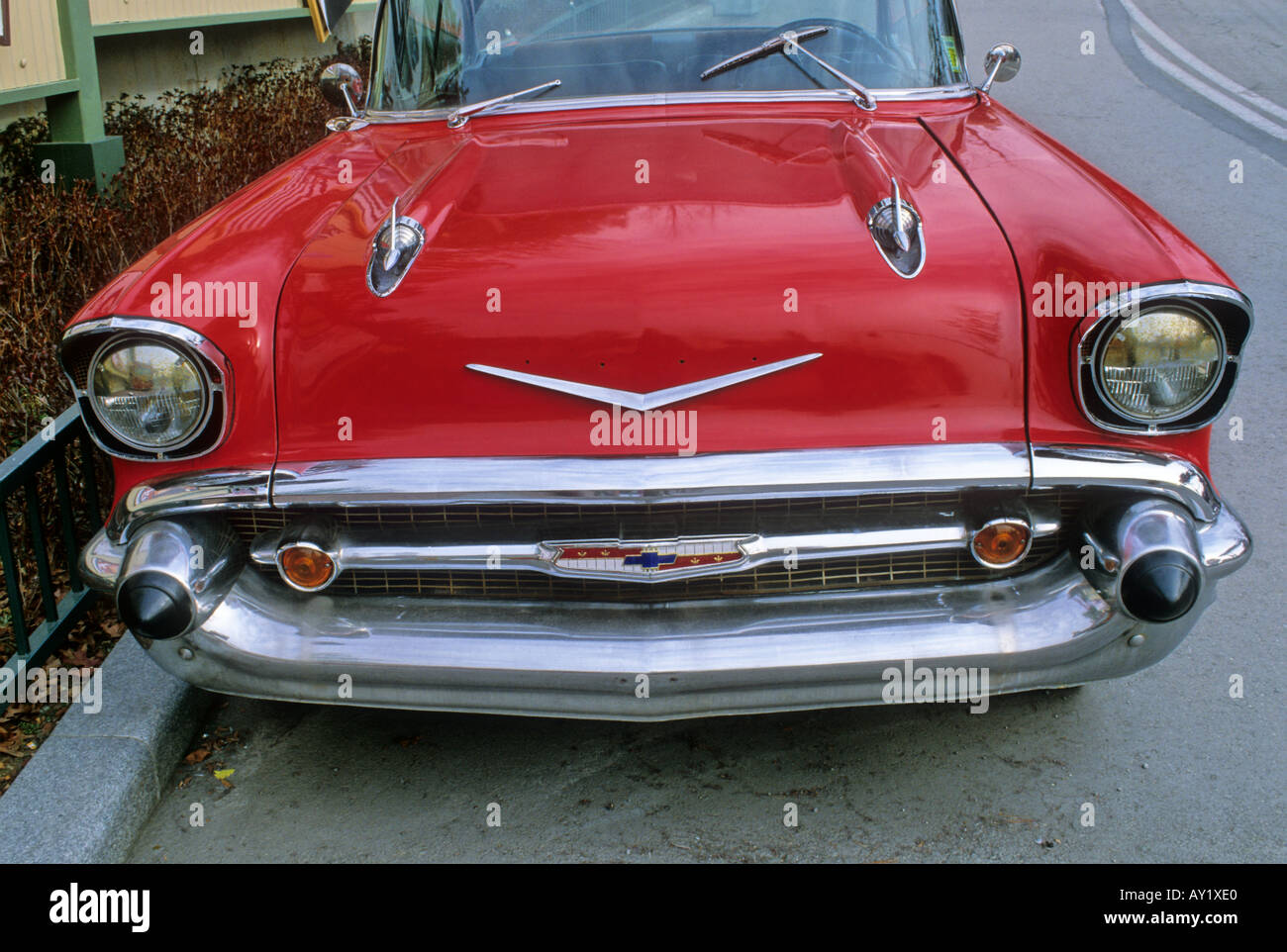 front view of red cadillac Stock Photo - Alamy