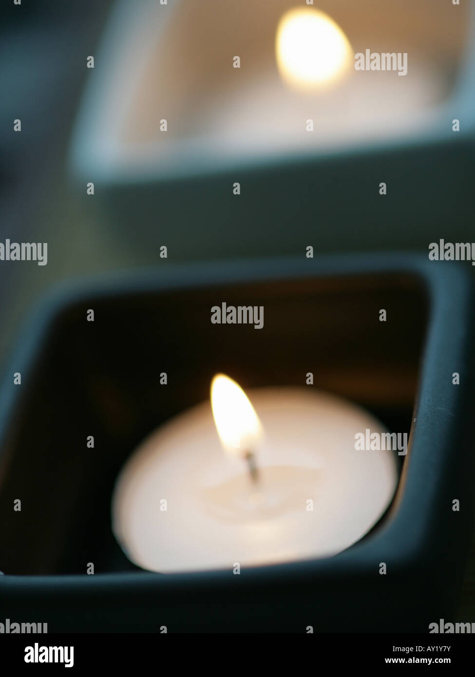 Close-up of a burning candle Stock Photo - Alamy
