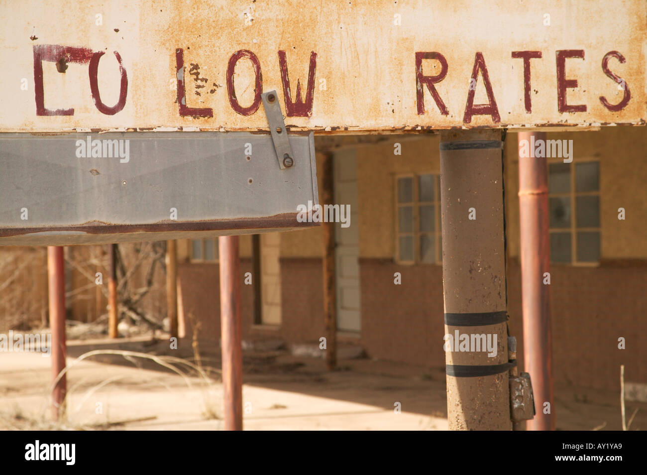 Lo Low Rates advertised at a dilapidated rundown motel in Encino New ...
