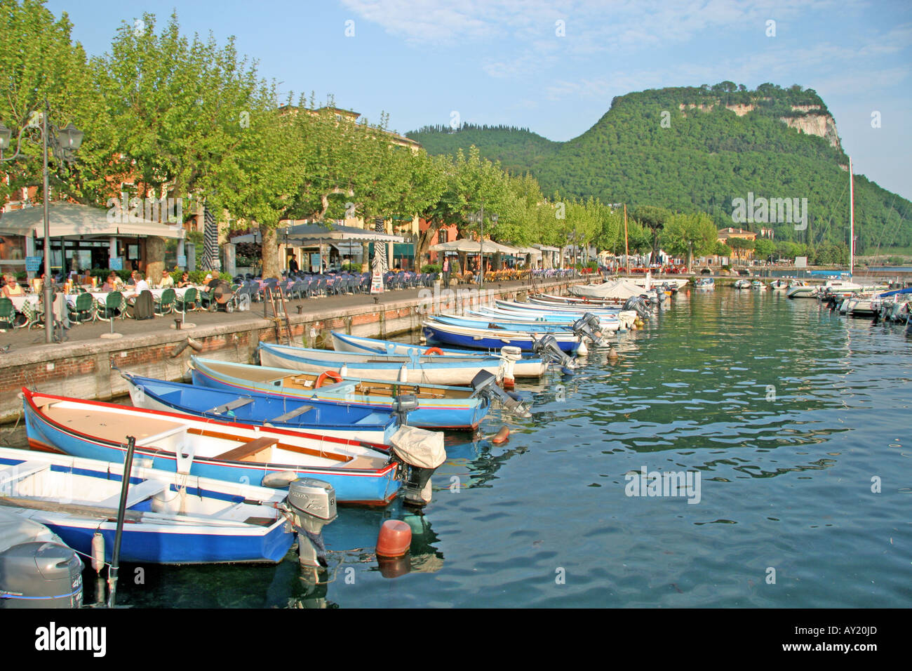 Lake Garda, Garda harbour fishing boats, Italy Stock Photo - Alamy