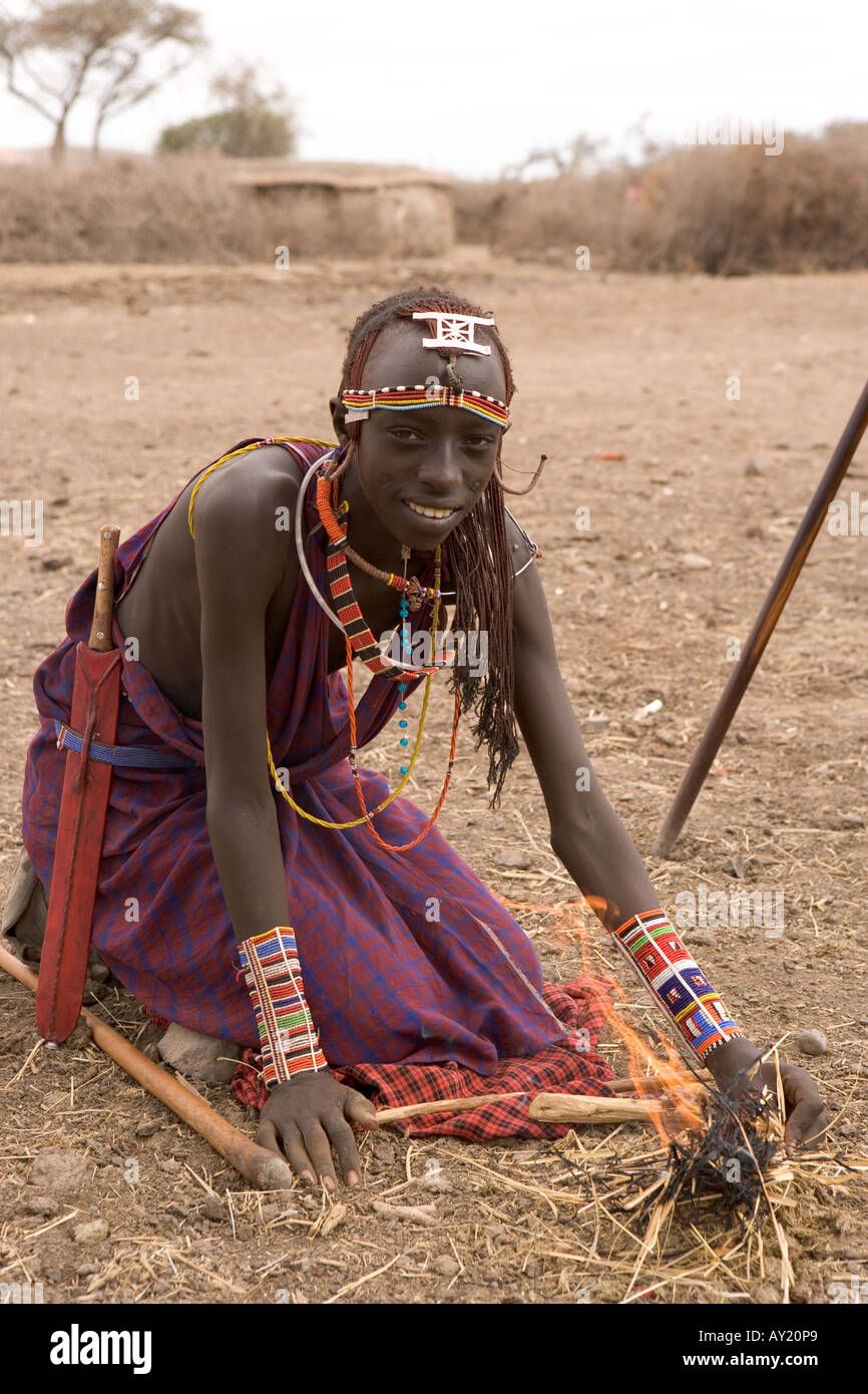 Maasai mara tribe fire hi-res stock photography and images - Alamy