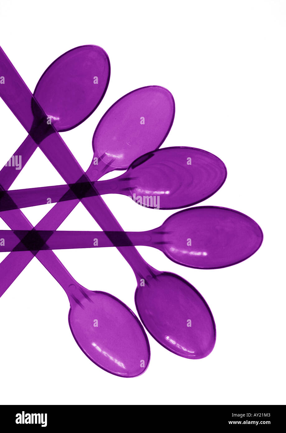 Six Purple Spoons Stock Photo - Alamy