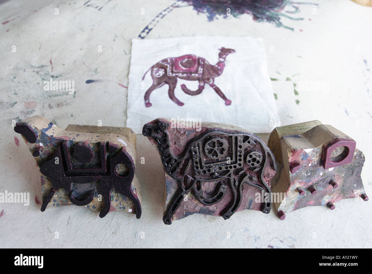 Block printing is demonstrated in Jaipur, Rajasthan. Camel shaped ...
