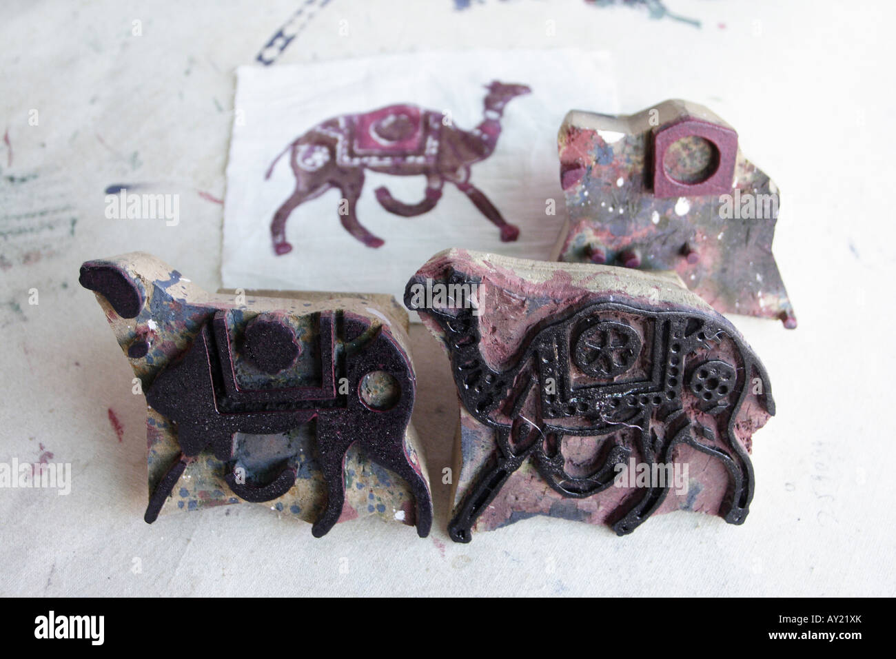 Block printing is demonstrated in Jaipur, Rajasthan. Camel shaped ...