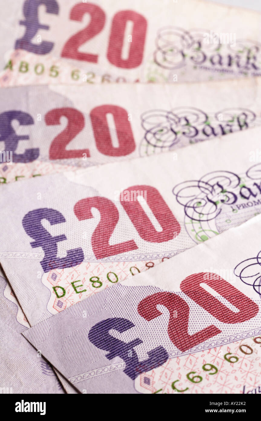 Twenty pound notes Stock Photo - Alamy
