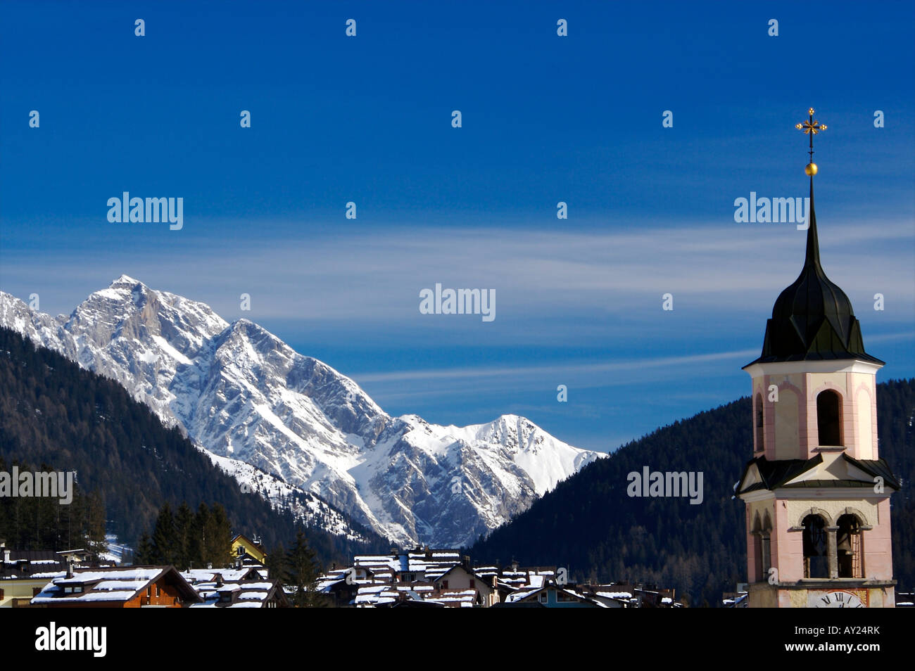 View of Sappada Dolomites Italy Stock Photo - Alamy
