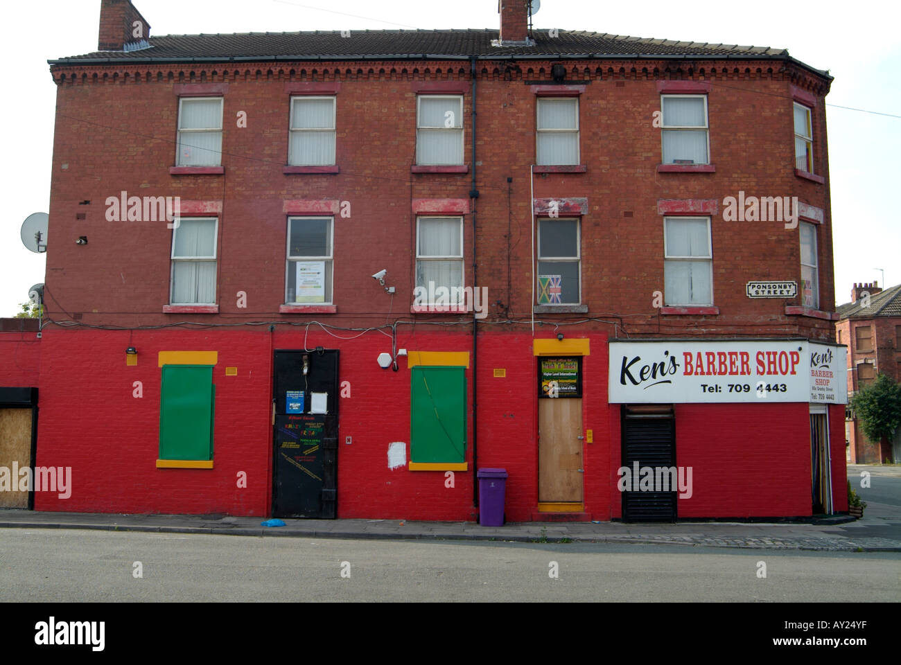 Kens Barber shop on Granby Street Toxteth Liverpool 8 Merseyside UK ...