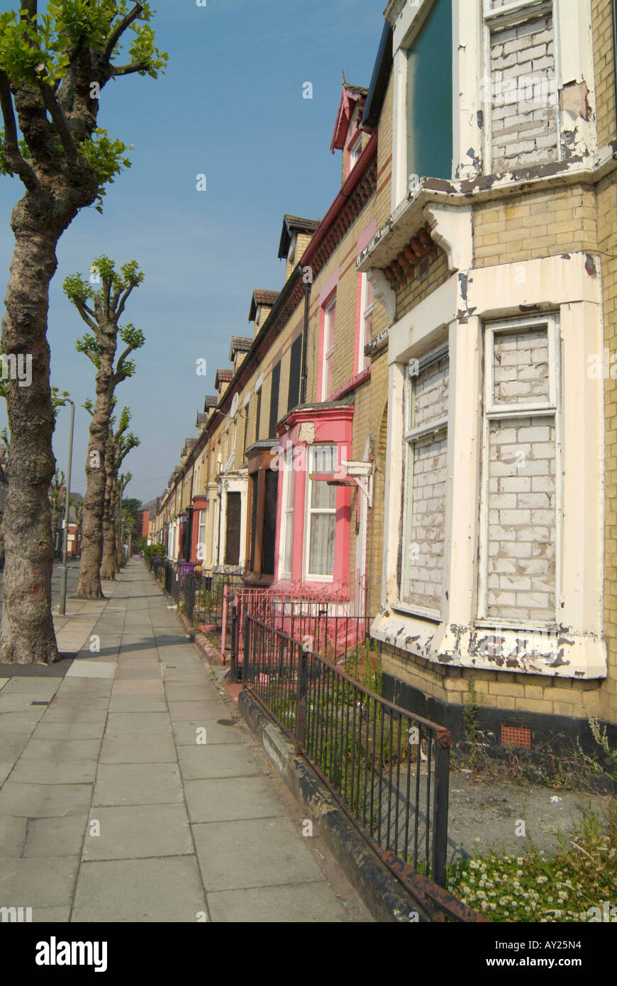 Derelict and boarded housing in Jermyn Street off the infamous Granby ...