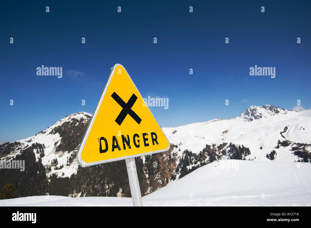 yellow triangle danger sign Stock Photo - Alamy