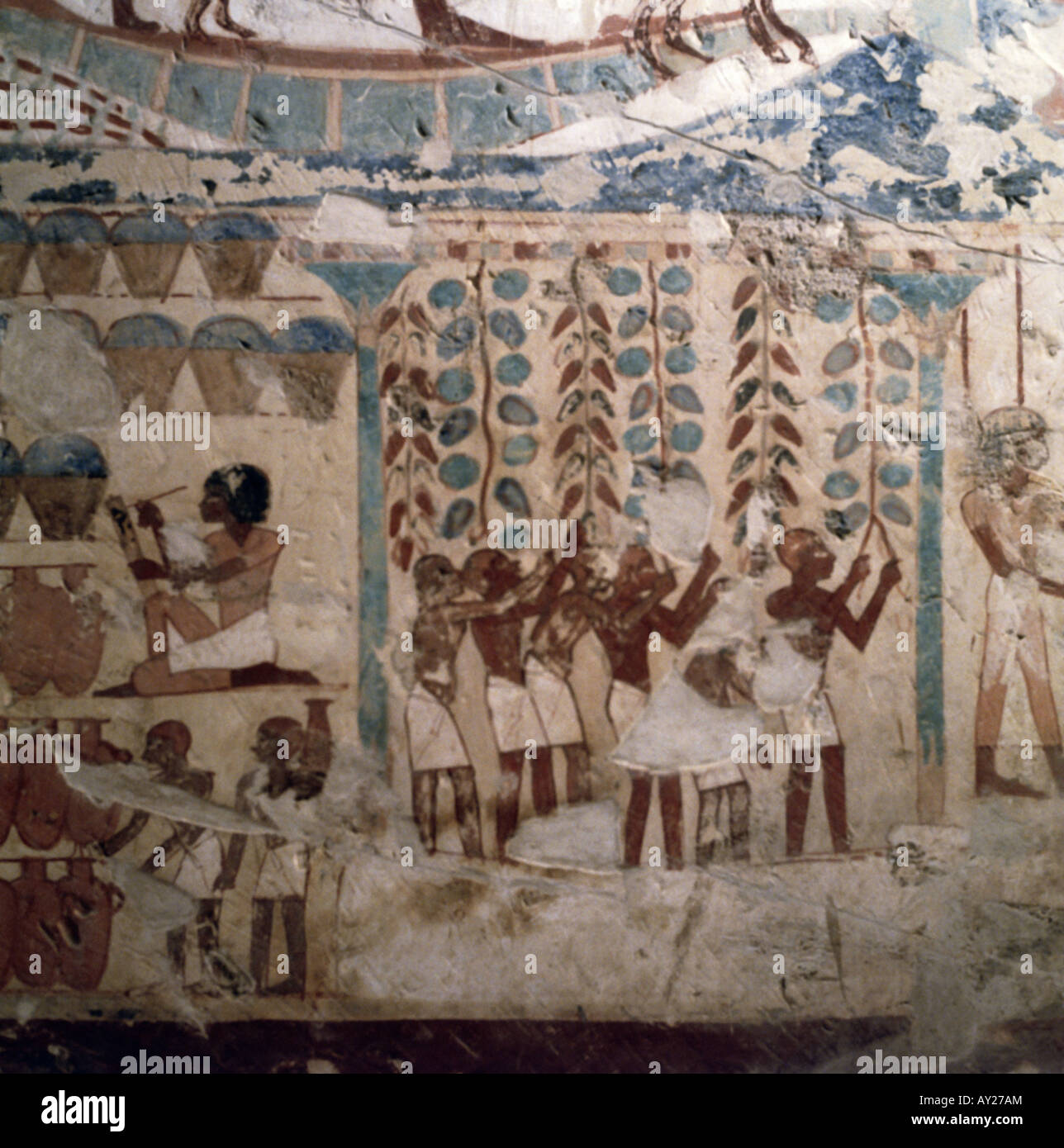 fine arts, ancient world, Egypt, mural painting, vineyard and storage ...