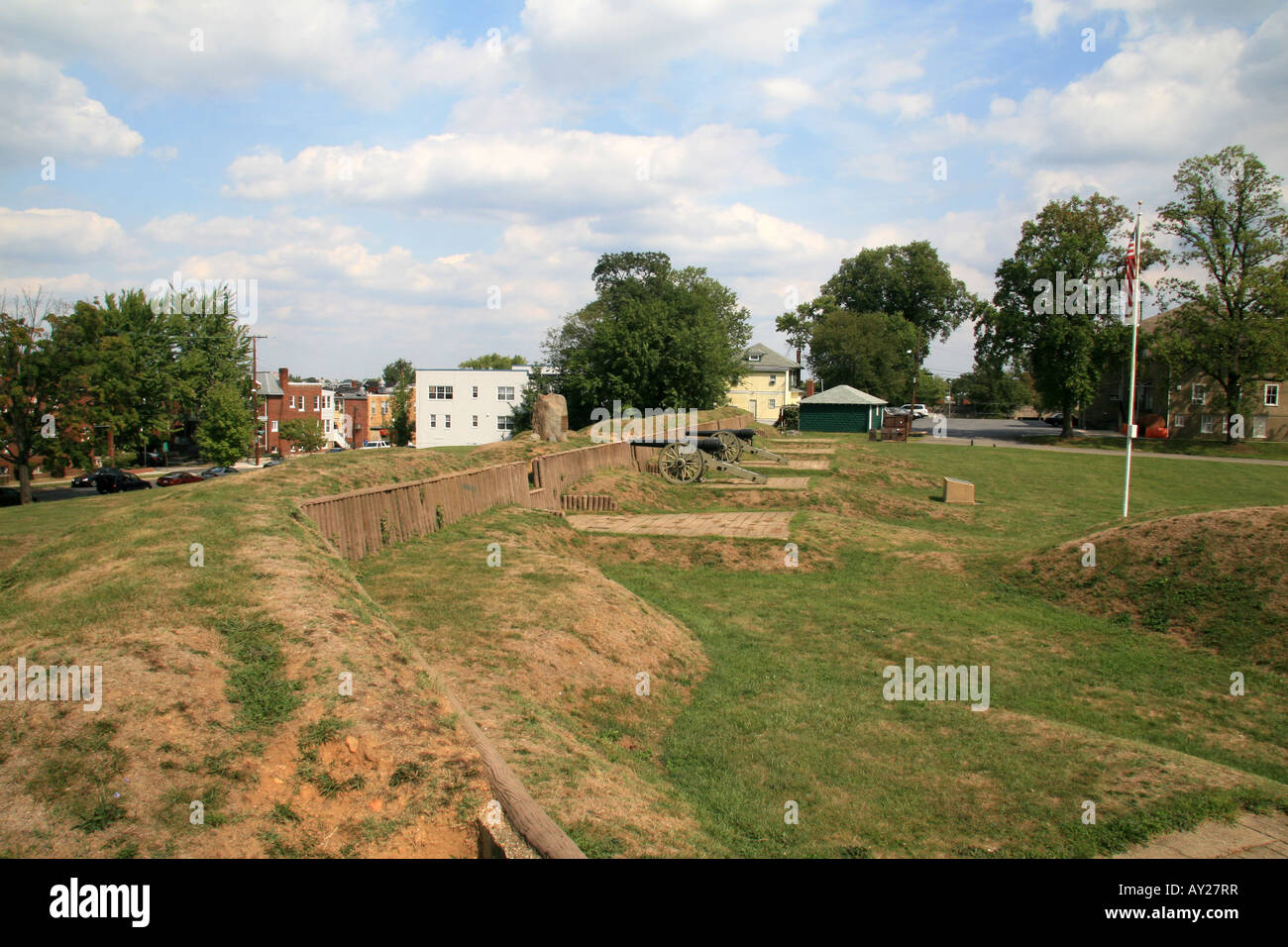 A view across the north facing earthworks of American Civil War ...