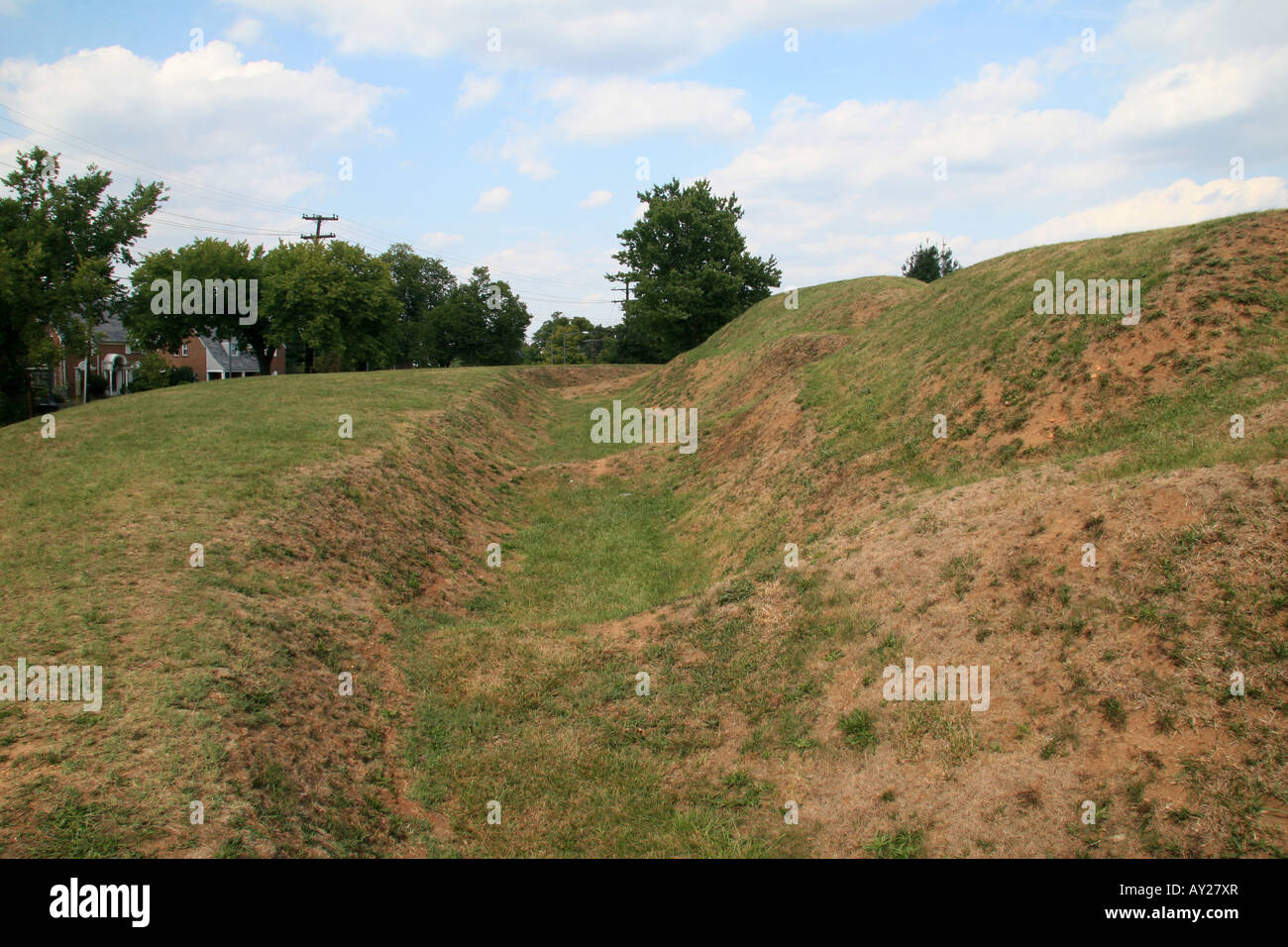 Earthworks on the western side of the American Civil War position at ...