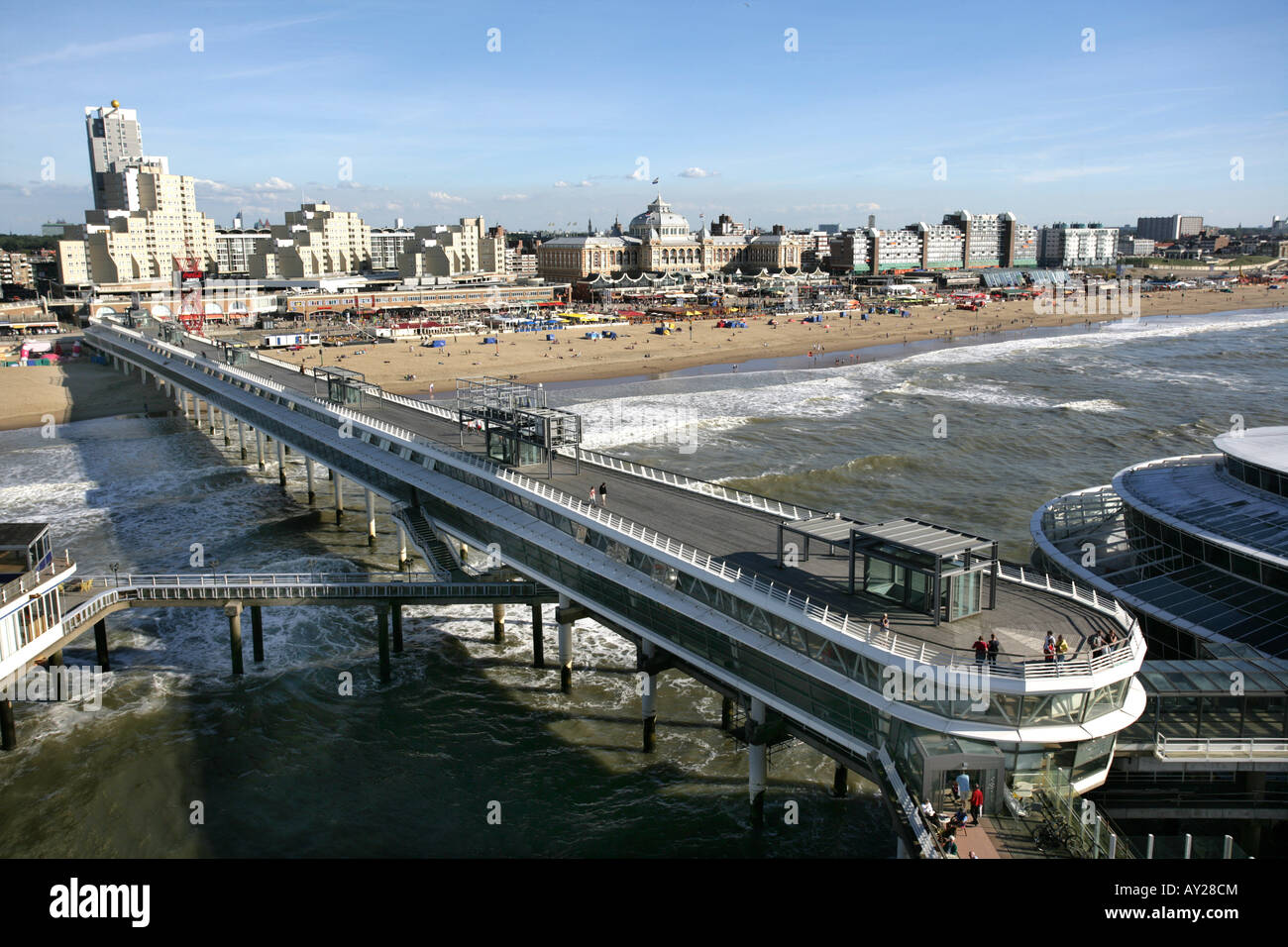NLD The Netherlands Scheveningen The Hague Beach promenade with Kurhaus ...