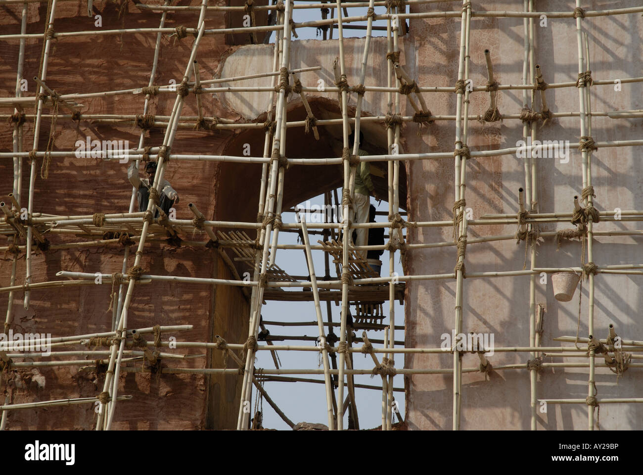 Bamboo scaffolding on large instrument called Yantra in Jantar Mantar ...
